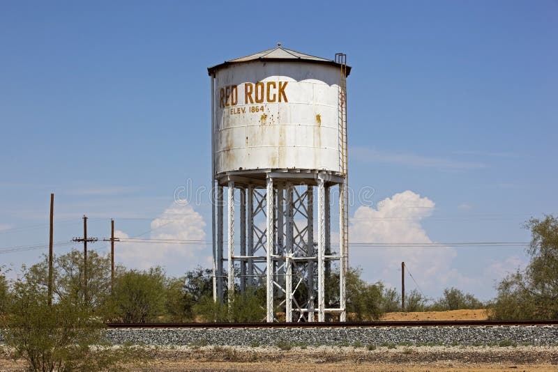 Red Rock Water Tank stock photo. Image of ladder, scrub - 26401962