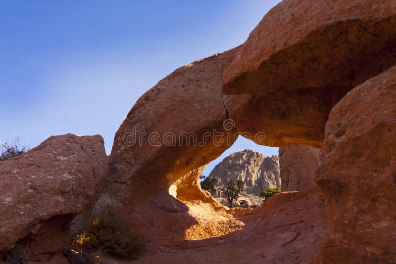 Red Rock Window Arch stock photo. Image of climbing, formation - 27702258