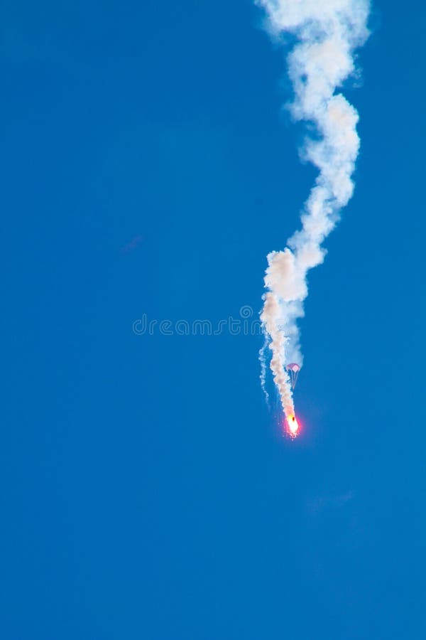 A red rocket in blue sky stock photo. Image of train - 97741706