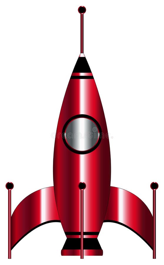 Red Rocket stock vector. Illustration of silver, galaxy - 34281511