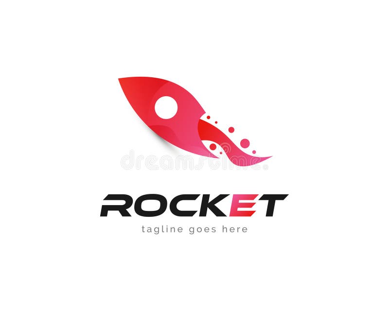 Red Rocket Logo Design. Modern Spaceship Vector Illustration Stock ...