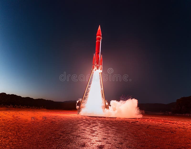 Red Rocket. Red Fireworks Rocket Stock Illustration - Illustration of ...