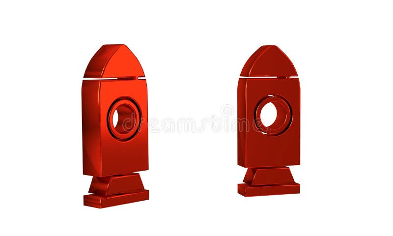 Red Rocket Ship Icon Isolated on Transparent Background. Space Travel ...