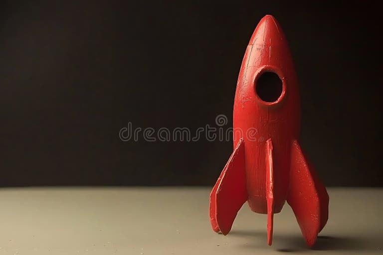 Red Rocket Ship Ready for Launch a Conceptual Image of New Beginnings ...