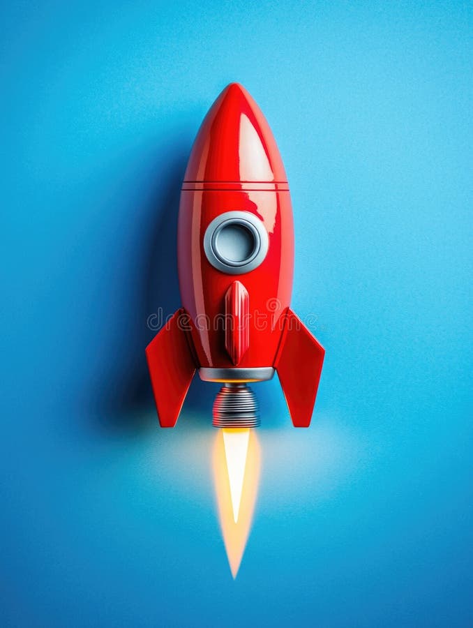 Rocket Soaring Sky Flames Smoke Trailing Behind Stock Photos - Free ...