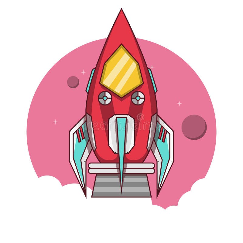 Red Rocket Take Off To the Space Stock Vector - Illustration of ...