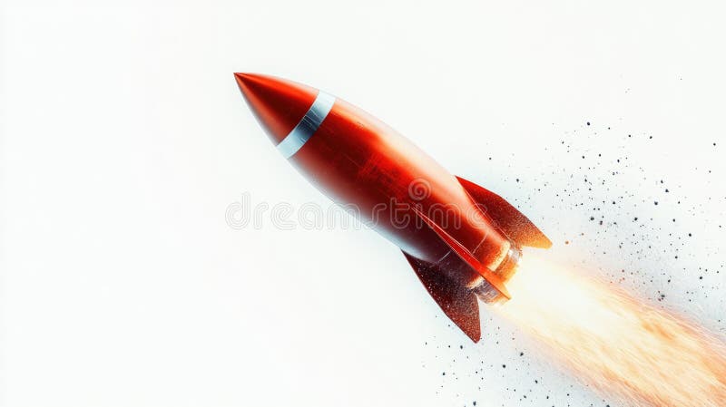 A Red Rocket Takes Off, Symbolizing Successful Launch and Cutting-edge ...