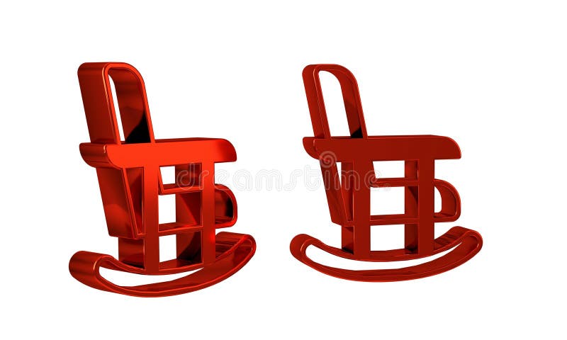 Red Rocking Chair Icon Isolated on Transparent Background. Stock ...