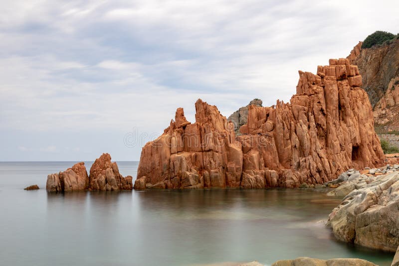 Arbatax Red Porphyry Rocks Nearby Port Capo Bellavista Sardegna ...