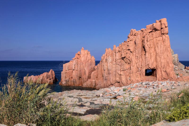 Arbatax Red Porphyry Rocks Nearby Port Capo Bellavista Sardegna ...
