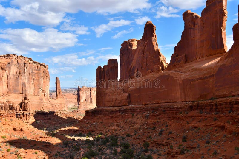 Red Rocks at Arches National Park Stock Image - Image of green, america ...