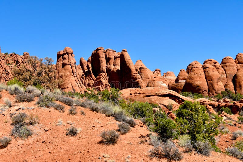 Red Rocks at Arches National Park Stock Image - Image of rocks, rock ...