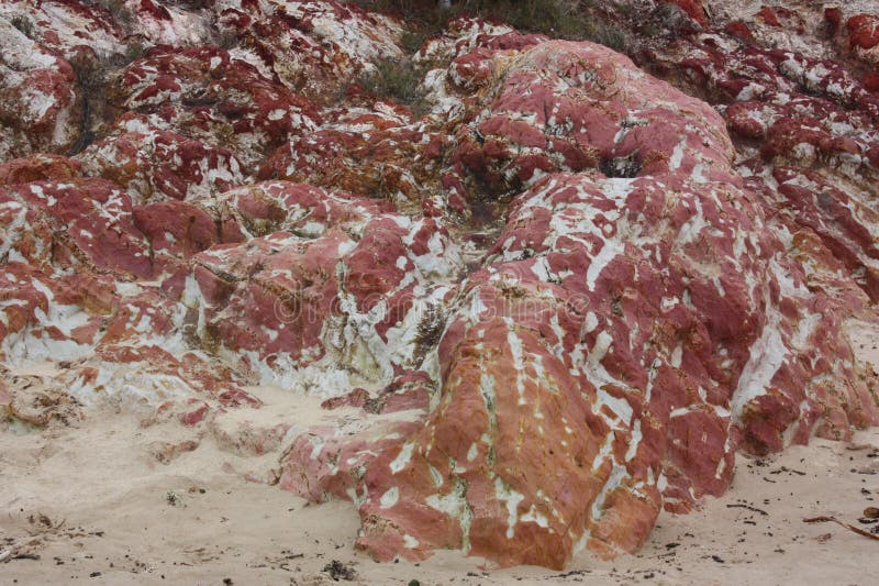 Red Rocks on the beach stock image. Image of meat, autumn - 244640889