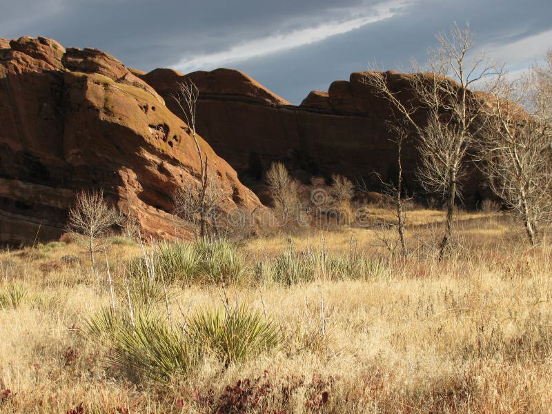 Red Rocks stock photo. Image of cloudy, daylight, clouds - 52838598