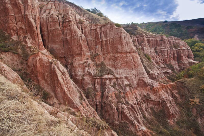 Red Rocks in Canyon in the Fall Stock Image - Image of stone, colorful ...