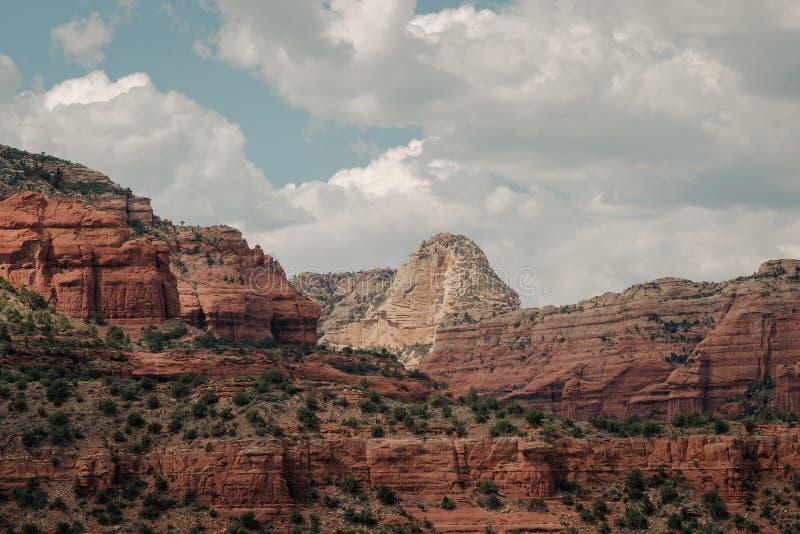 Red Rocks, Cliffs and Bluffs in Warm Afternoon Sun Stock Image - Image ...