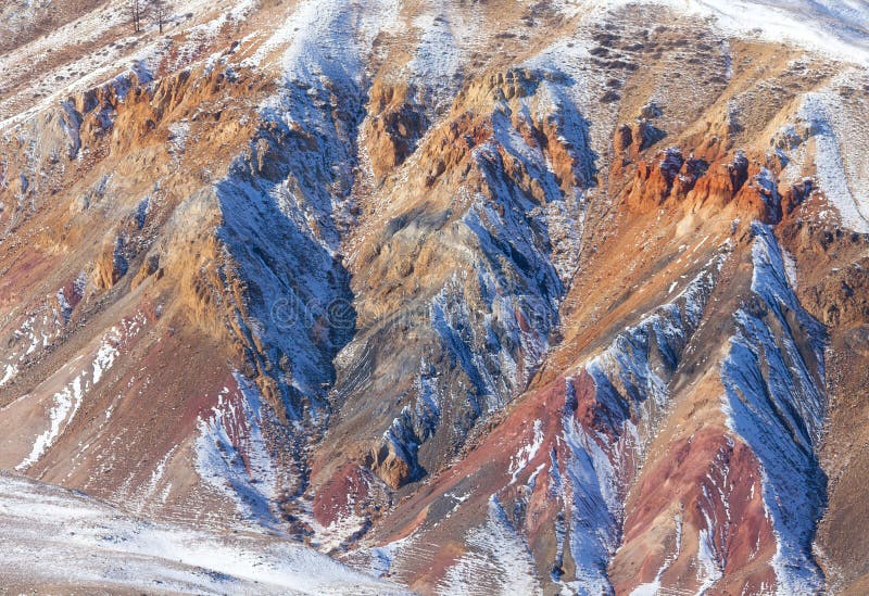 Red Rocks Covered with Snow I Stock Photo - Image of stripe, pattern ...
