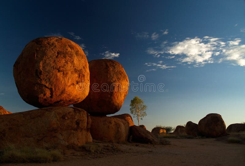 Red Rocks of Devils Marbles Stock Image - Image of outback, marbles ...