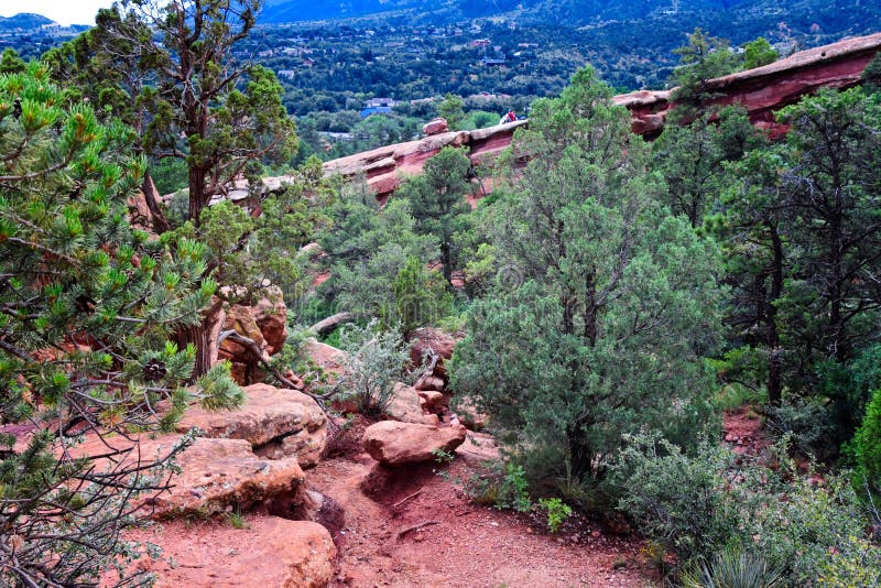 Hiking in Garden of the Gods Stock Image - Image of outdoors, rocks ...