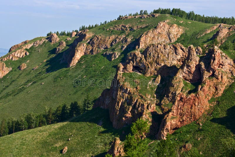 Red rocks on the hillside stock photo. Image of majestic - 32333746