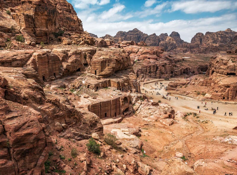 Red rocks in Petra. Jordan stock image. Image of mountain - 164720805