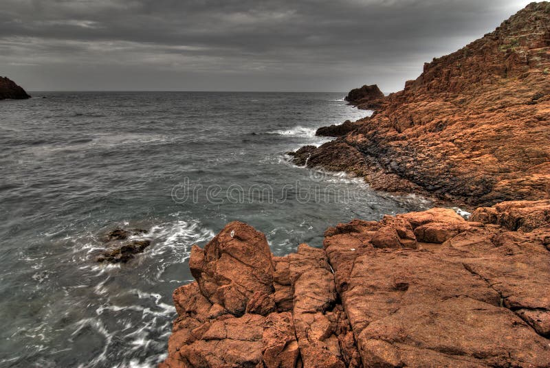 Red Rocks of Provence Coast Stock Image - Image of storm, rocks: 5217153