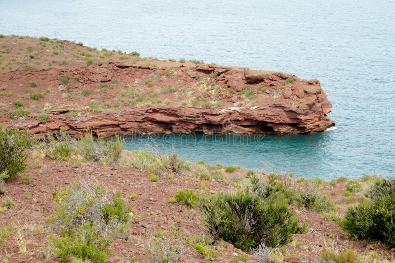 Red Rocks Shore of the Lake Stock Photo - Image of formations, exposure ...