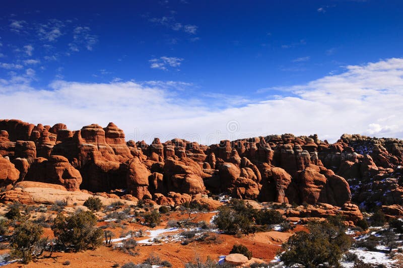 Red Rocks and snow stock photo. Image of dunes, desert - 12444182