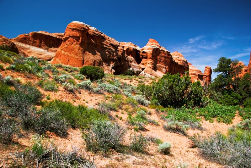Red rocks of Utah stock photo. Image of destinations - 12497020