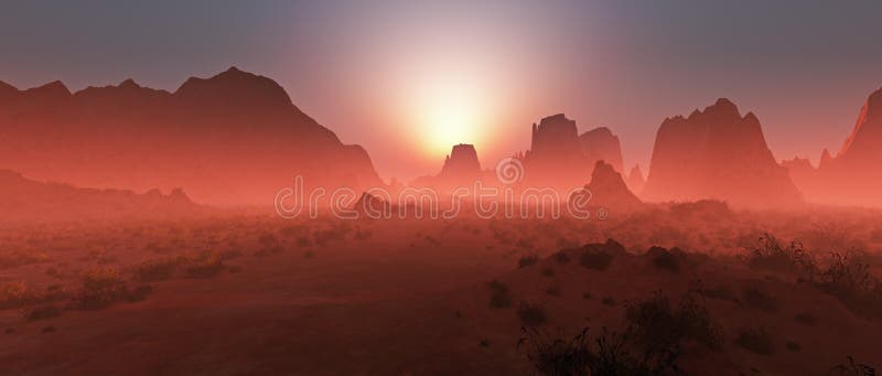 Red Sky Desert Sunset stock image. Image of dusty, drought - 31907015