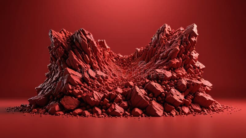 Red Rocky Formation Creating a Dramatic Abstract Landscape in a Surreal ...
