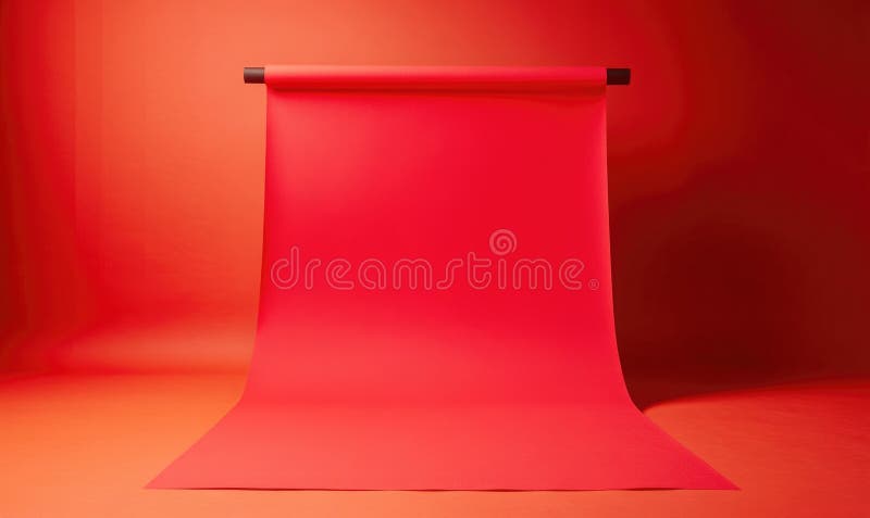 A Red Roll of Paper is Hanging from a Rod Stock Illustration ...