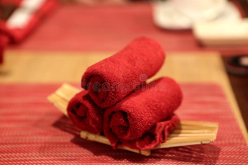 Red roll towels stock image. Image of cloth, temperature - 84535637