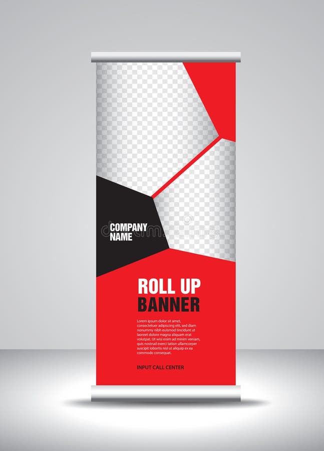 Red Roll Up Banner Template Vector, Banner, Stand, Exhibition Design ...