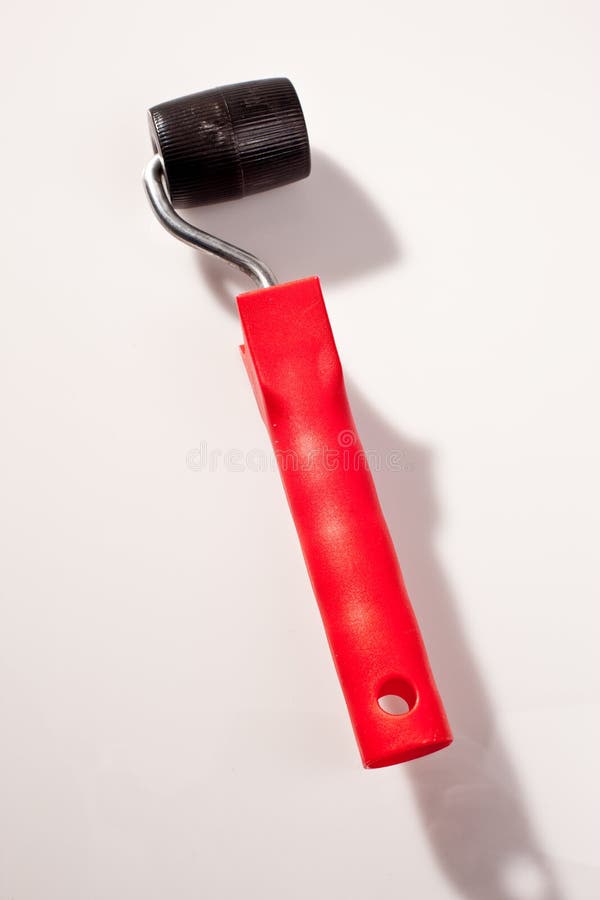 Red roller stock image. Image of soft, repair, plastic - 13456785