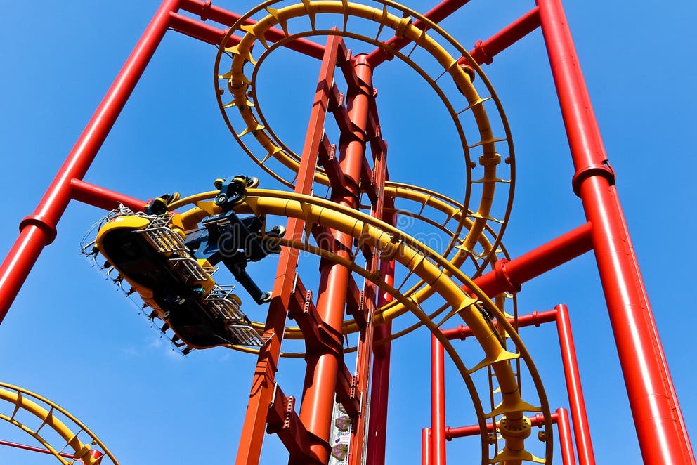 Red roller coaster stock photo. Image of enjoy, high - 19975148
