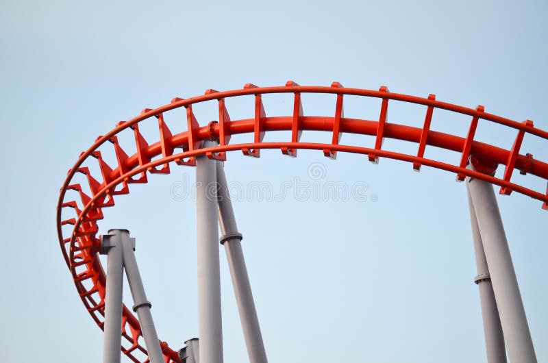 Red roller coaster stock photo. Image of looping, high - 31080474