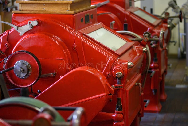 Red roller mills stock image. Image of system, grain - 166165091