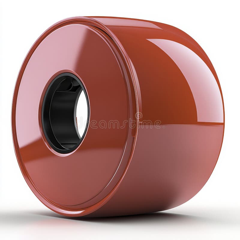Bright Red Roller Skate Wheel on a White Background Showcasing Its ...