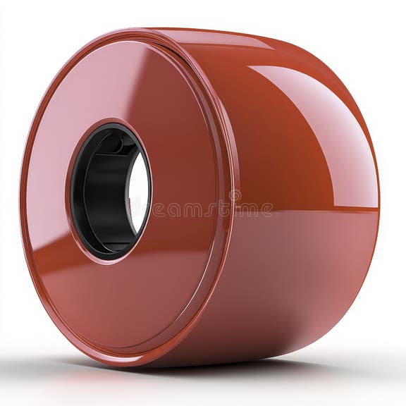 Bright Red Roller Skate Wheel on a White Background Showcasing Its ...
