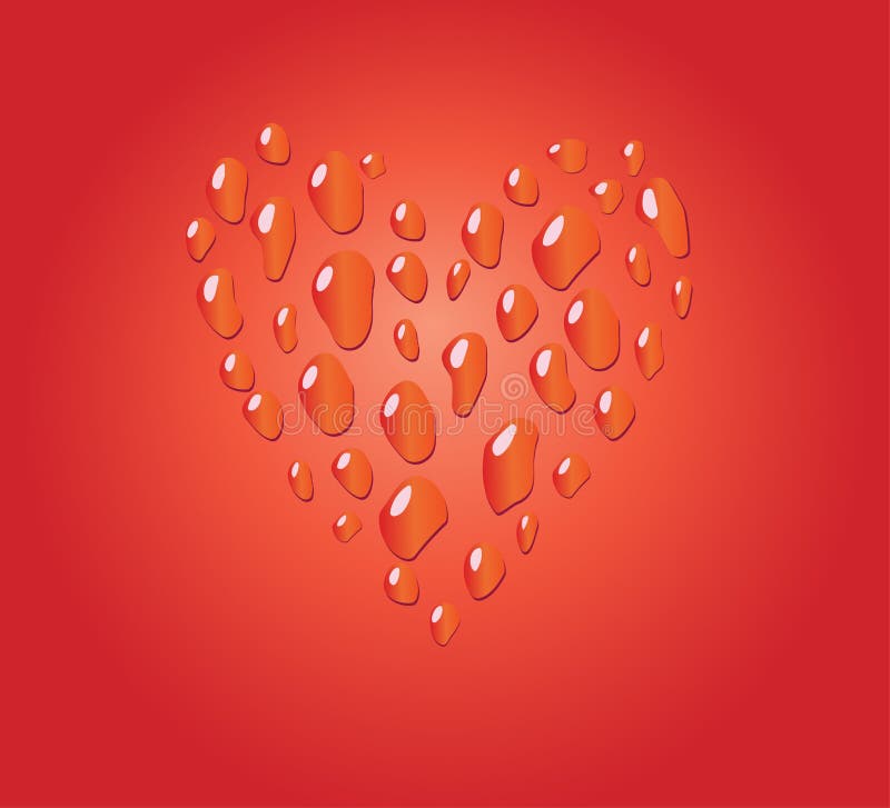 Red romantic drop heart stock vector. Illustration of fresh - 7525428
