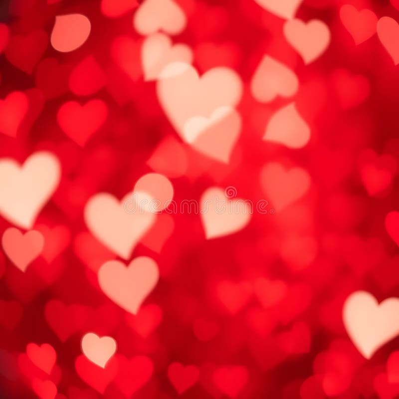 Red Romantic Heart Bokeh Background Soft Light Valentines Day Stock ...