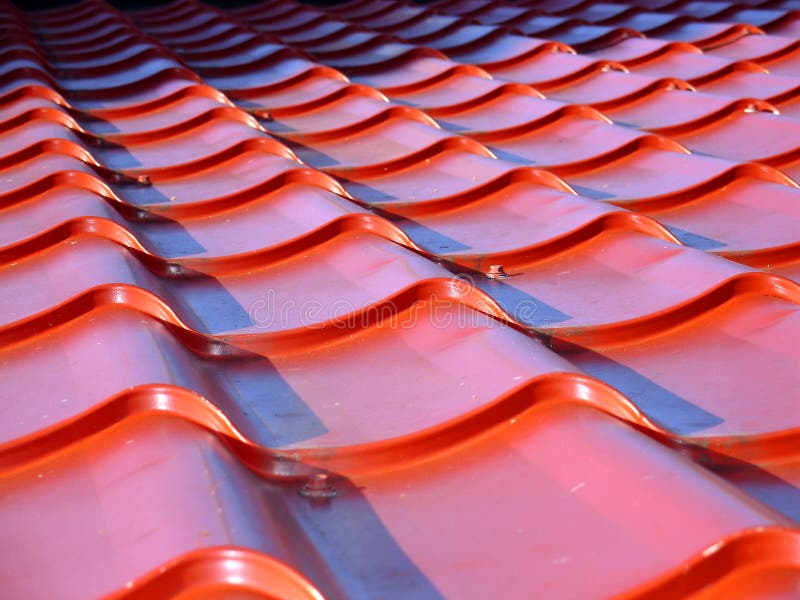 Red roof stock photo. Image of nail, perspective, undulation - 1126796