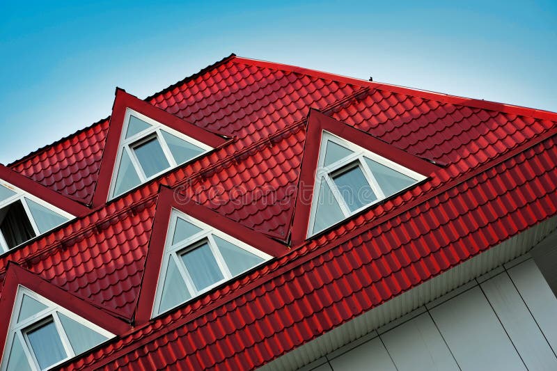 Red roof stock photo. Image of tile, white, windows, country - 9070810