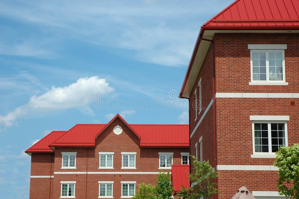 Red Roof Building stock image. Image of retirement, roof - 979027