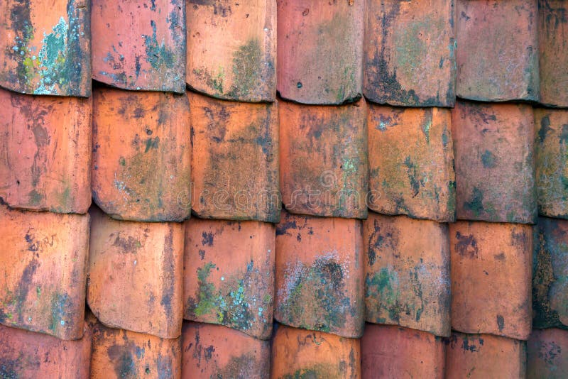 Red Roof Clay Slates Pattern Texture Background Stock Image - Image of ...