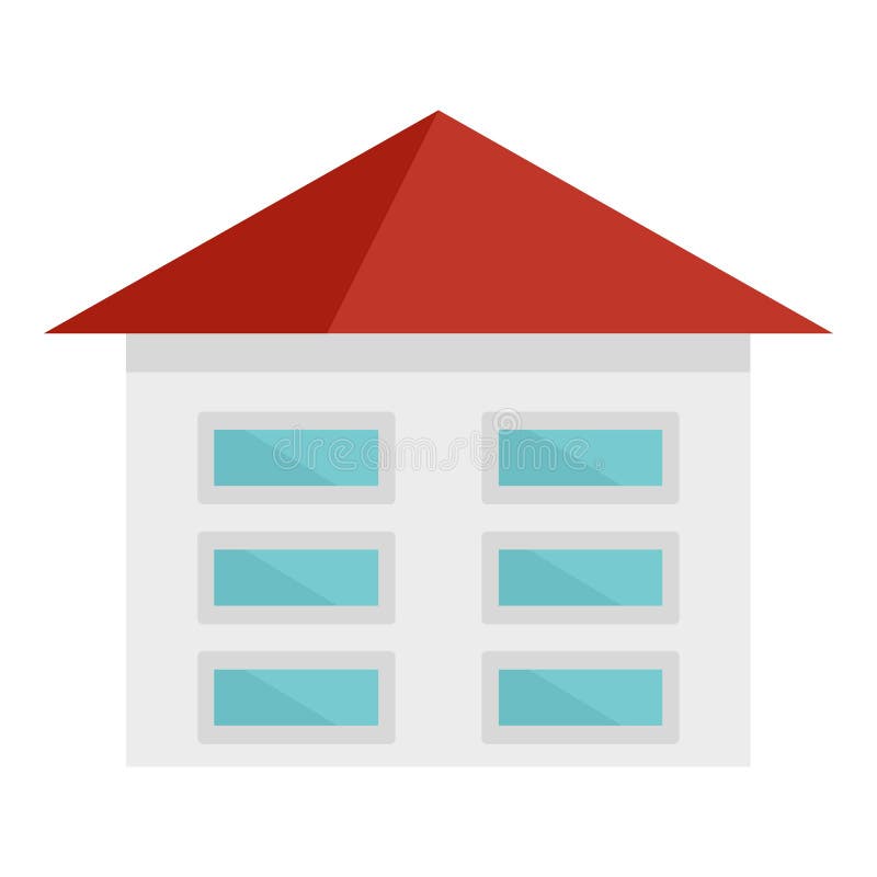 House Flat Icon With Red Roof. Flat Style Vector Illustration Stock ...