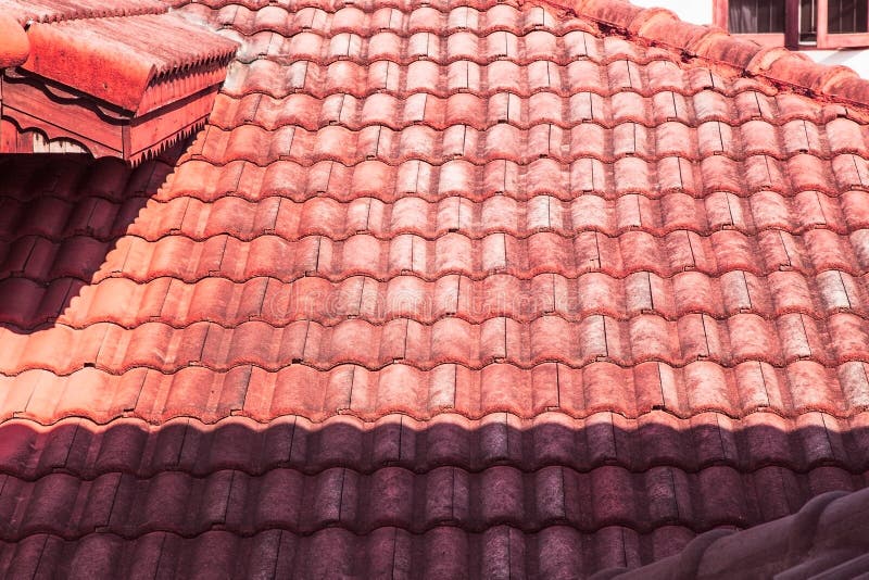 Red roof, Light and shadow stock image. Image of cope - 66118519
