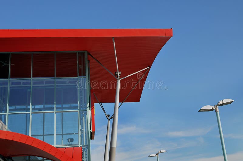 Red Roof of the Modern Building Stock Image - Image of open, space ...