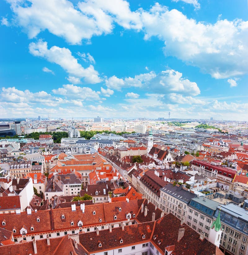 Red Roofs of the Houses in Vienna Stock Image - Image of skyline, city ...